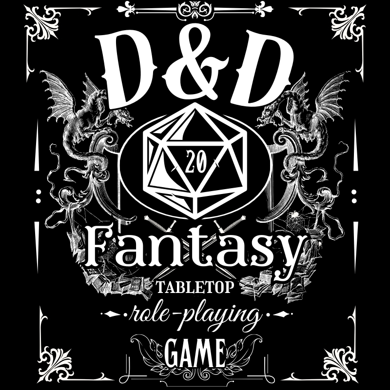Design Maglietta con stampa nerd a tema D&D (Dungeons & Dragons) in ...