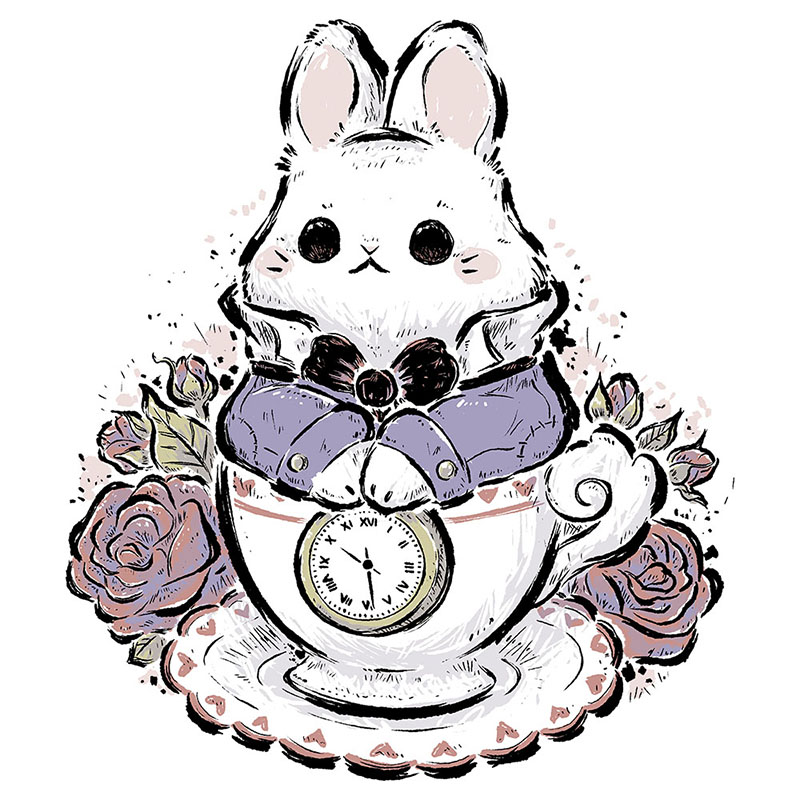Design Cute White Rabbit Tea Cup by xMorfina - Pampling.com