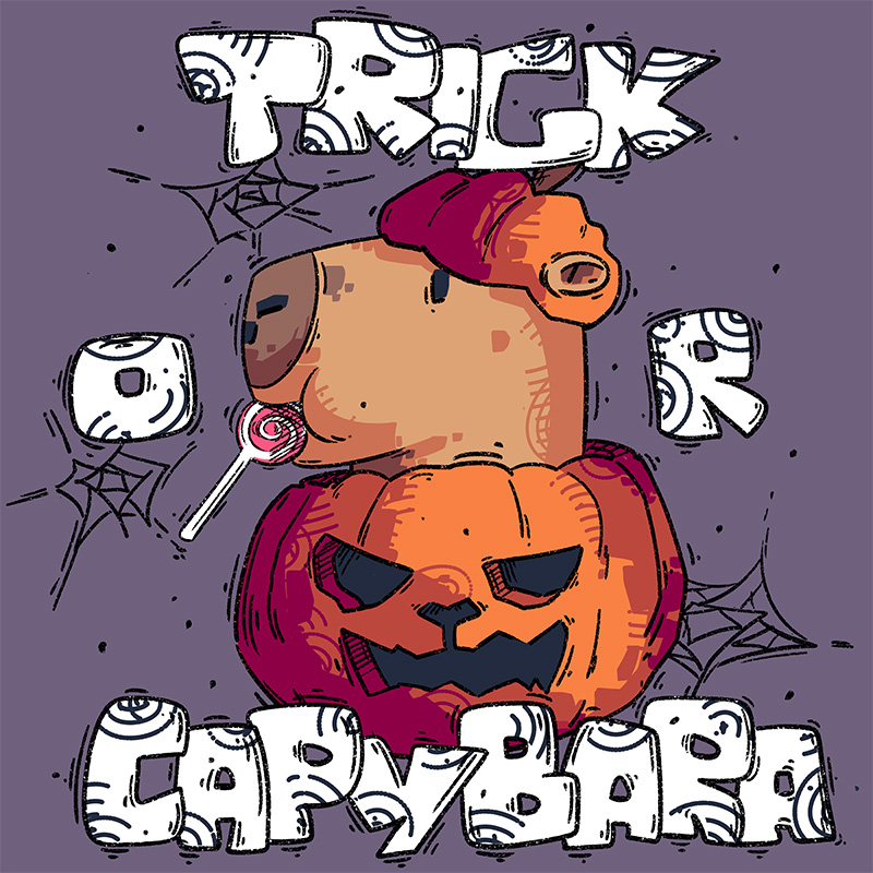 Design Capybara in a Pumpkin by xLele - Pampling.com