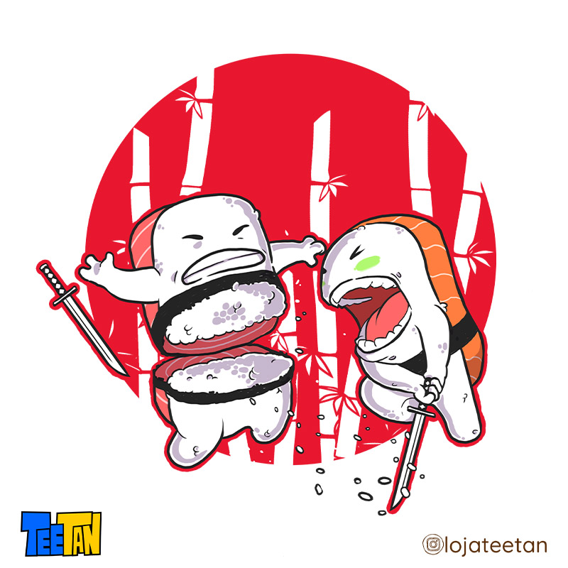 Design Sushi Samurai - Epic Japanese Food Battle by teetanoficial ...